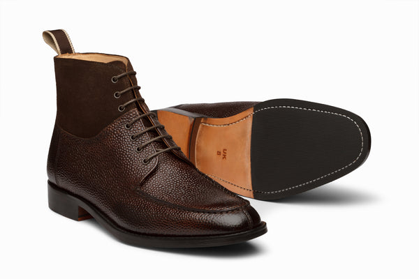 Buy Split Toe Derby Suede Combination Boot - Dark Brown colour for men ...